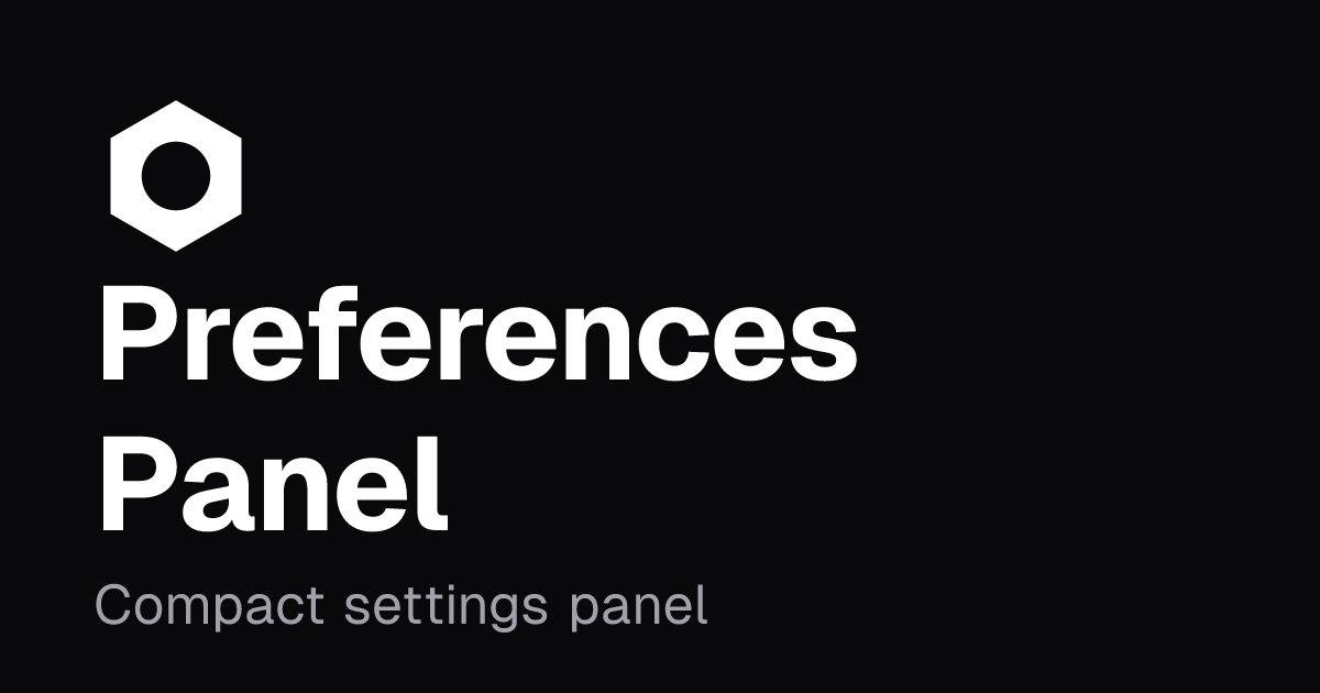 Preferences Panel | Tool UI